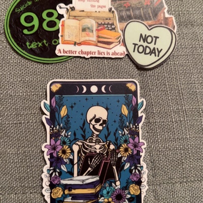 The Reader Sticker: Tarot Card Skeleton the Reader Tarot - Etsy