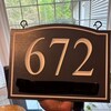 Oval Hanging House Number Sign, Signpost Sign, Wood Grain Address Sign ...