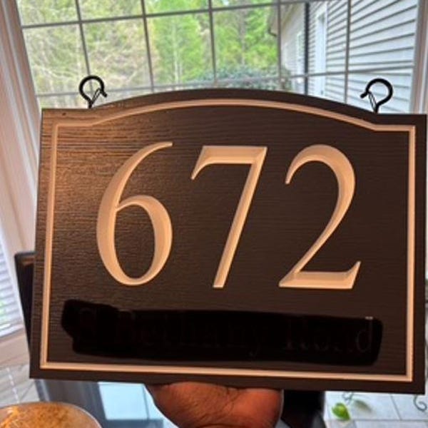 Hanging House Number Sign, Hanging Mailbox Sign, Driveway Address Sign ...