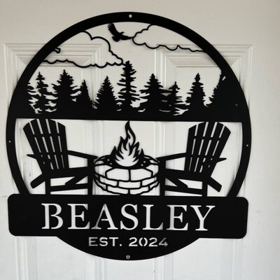 Metal Outdoor Sign Custom Campfire Sign Camper Decor Personalized ...