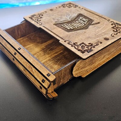 Slider Book Box Laser Cut Svg Files, Wood Gift Slider Book Box, Vector ...