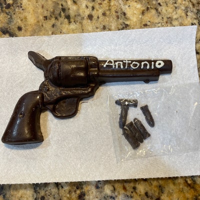 Large Chocolate Revolver With Bullets - Etsy