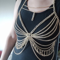 Men Body Chain Black/ Silver/gold Body Chain Harness Burning Man ...