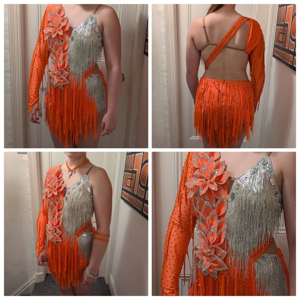 Deluxe Custom Made to Order Latin Dress 40 Colors Women Girls Fringe ...