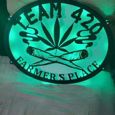 Personalized Cannabis Neon Sign, 420 Weed Sign, Grow Room Custom Sign ...