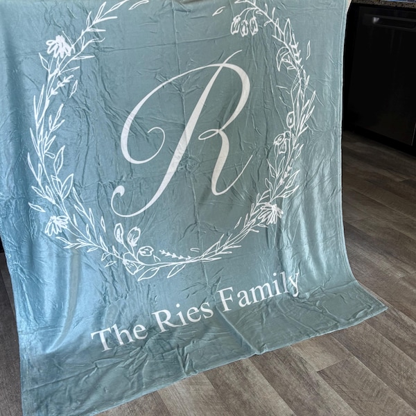 Personalized Monogram Names Blanket, Last Name Blanket, Wedding Gift ...