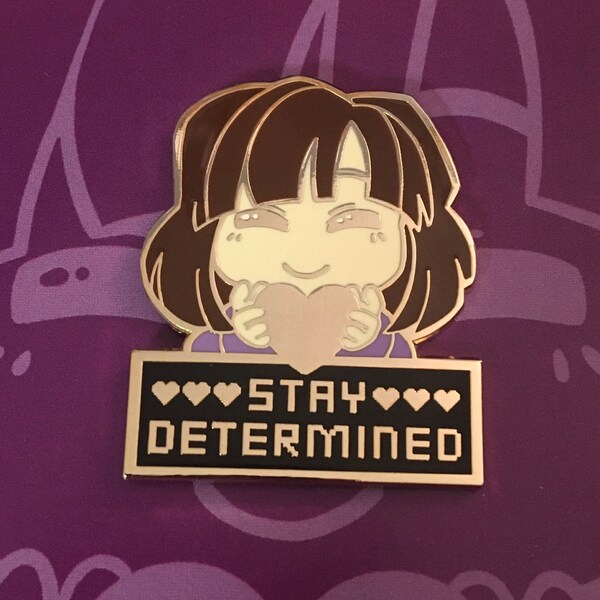 Frisk Undertale Hard Enamel Pins - Stay Determined - Etsy