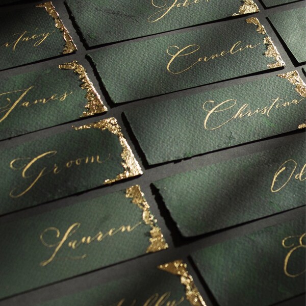 Handwritten Wedding Name Card on Handmade Paper, Calligraphy Place ...