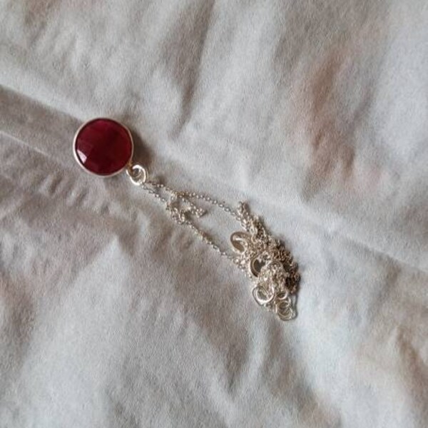 Genuine Ruby Pendant, Real Ruby Necklace, Harmony Necklace, Red Ruby Necklace, Courage Necklace ...