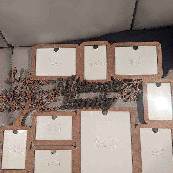 Wall-mounted Photo Frame Collage Split in Two Family Wall Decor Family ...