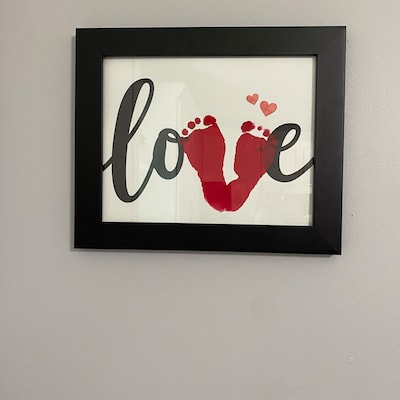 LOVE / Handprint Footprint Art Craft / Heart Love Valentine's Day / DIY ...