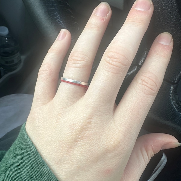 Simple Black Ring, Thin Black Ring, Black Ring for Couple, Womens Black ...