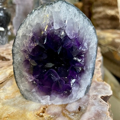 Top Grade Deep Purple Uruguayan Amethyst, Amethyst Cluster With Agate ...