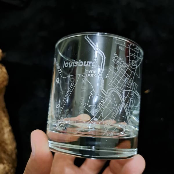 Custom City Map Rocks Glass | Any City / Town Personalized | Etched ...