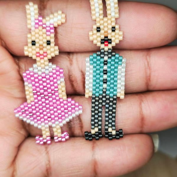 Easter Bunny Beaded Pattern Spring Holiday Beadwork Decorations Home ...