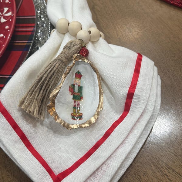 Nutcracker Oyster Shell Napkin Ring. Christmas Oyster Shell Napkin Ring ...