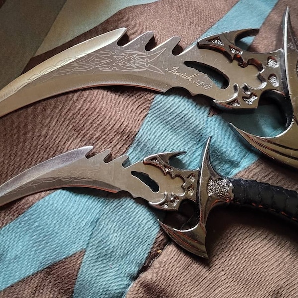 Personalized TWIN DAGGER SET & Sheath Fantasy Swords Daggers Groomsmen ...