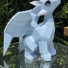 Papercraft Dragon SVG + DXF + PDF Template, Paper Craft Dragon, Baby ...