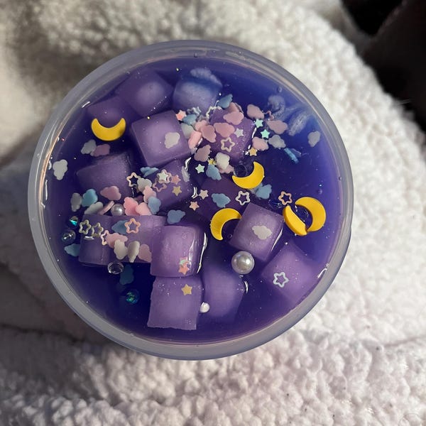 Moon Light Cubes Slime, Cloud Dough Slime, DIY Slime, Jelly Cube Slime ...