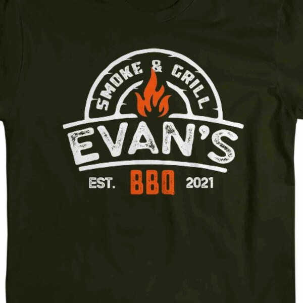 Men's Personalized BBQ Shirt Custom Smoker & Grill Tshirt BBQ Shirts ...