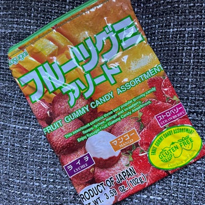 Grape Gummy Candy Wrapper Up-cycled Zippered Bag/pouch From Japan - Etsy