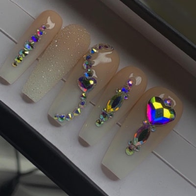 10 Pcs 3D Heart Shaped Nail Charms Nail Art Jewelry Accessories Decal ...