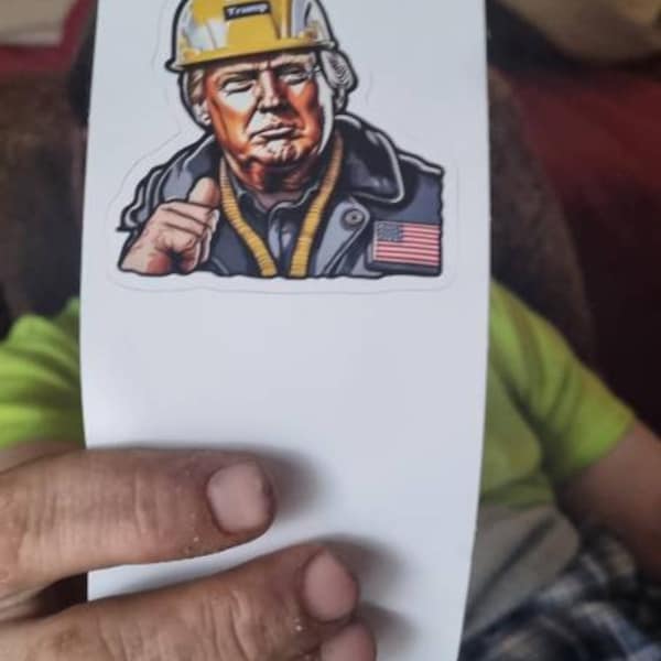 Donald Trump Hard Hat Sticker - Construction Work Sticker - Blue Collar ...
