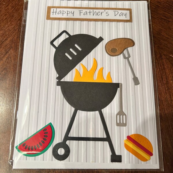 Happy Father's Day Grilling Card Hand Made Embossed One of A Kinda ...