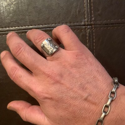 Vintage Ring, Medieval Ring, Carved Ring, Manly Ring, Crest Ring ...