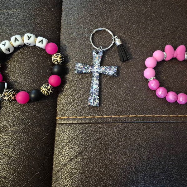 Beaded Fall Pumpkin Keychain, Beaded Keychain Silicone, Beaded Keychain ...