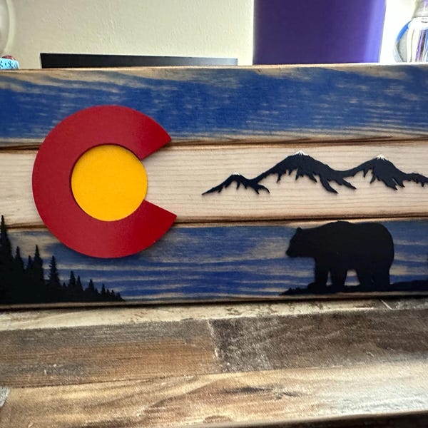 Colorado Wood Flag - 13x23" - Colorado Wall Art - Colorado Gift - Etsy