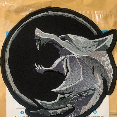 Wolf Medallion Patch, Angry Wolf Head Large and Small Jacket Amulet ...
