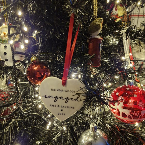 First Christmas Engagement Bauble, Newly Engaged Keepsake Gift, the ...