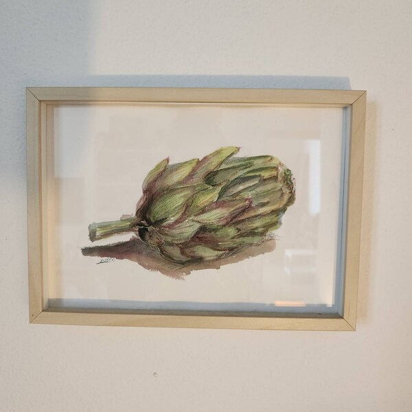 Original Painting, Cynara Cadunculus, Wild Artichoke, Hand Made Fine ...