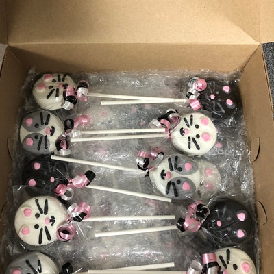 Cat Oreo Cookie Pops / Cat Birthday Party Favor / Chocolate Covered ...
