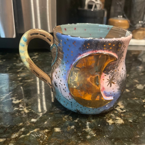 Moon Mug, Witch Brew Mug, Half Moon, Witch Cauldron, Handmade Ceramics ...
