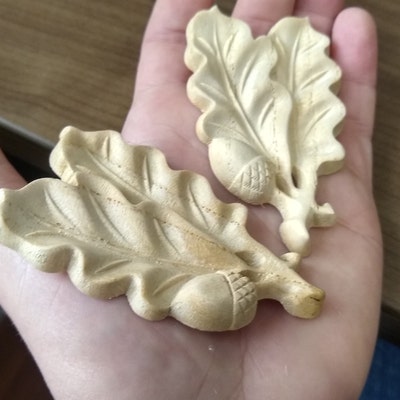 Delicate Leaf Scroll With Rosette Carved Wood Applique - Etsy