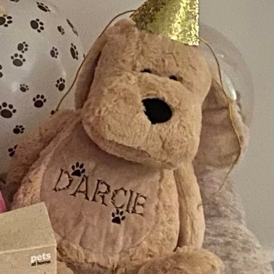 Embroidered Personalised Doggy Teddy. Cute Gift Valentines - Etsy UK