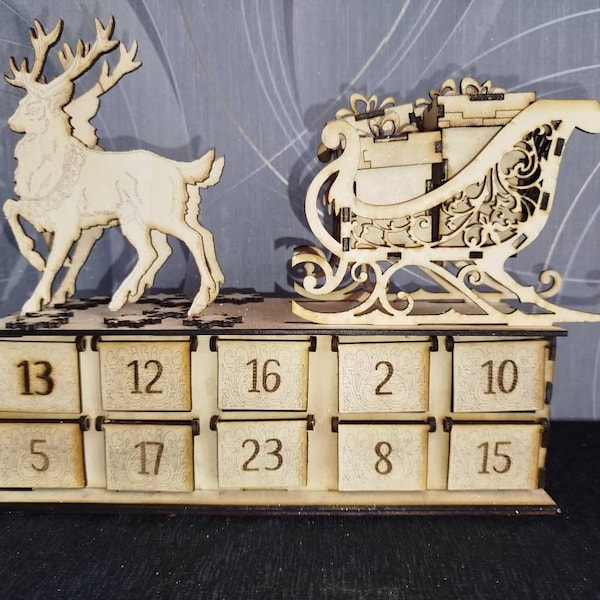 Advent Calendar File, DXF Christmas Laser Cut, Advent Calendar 3mm, 3 ...