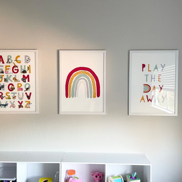 Rainbow Wall Art, Nursery Wall Art, Rainbow Poster, Baby Boy Nursery ...
