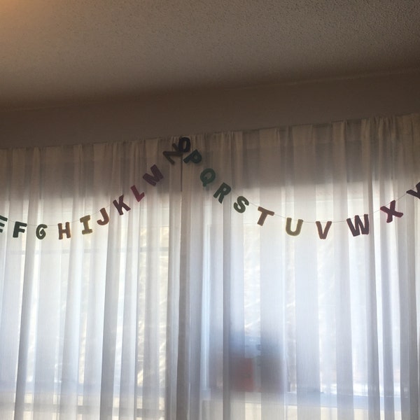 Rainbow ABC Garland. Alphabet Garland. Nursery Wall Decor. Educational ...