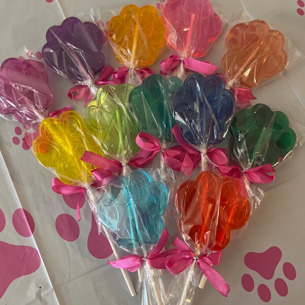 Dog Paw Print Shaped Lollipops, Doggy Paws Print Candy Suckers ...