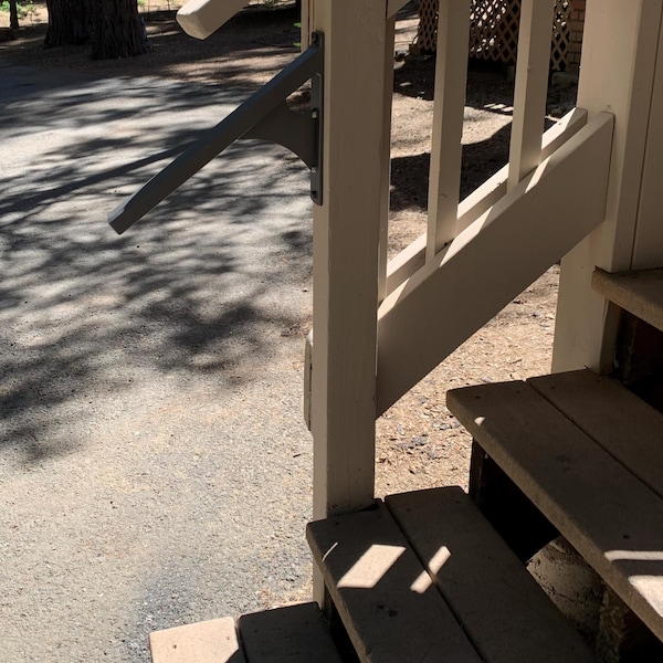 One Step Handrail 2"x1" Metal Grab Rail for One Stair, Modern Grab Rail ...