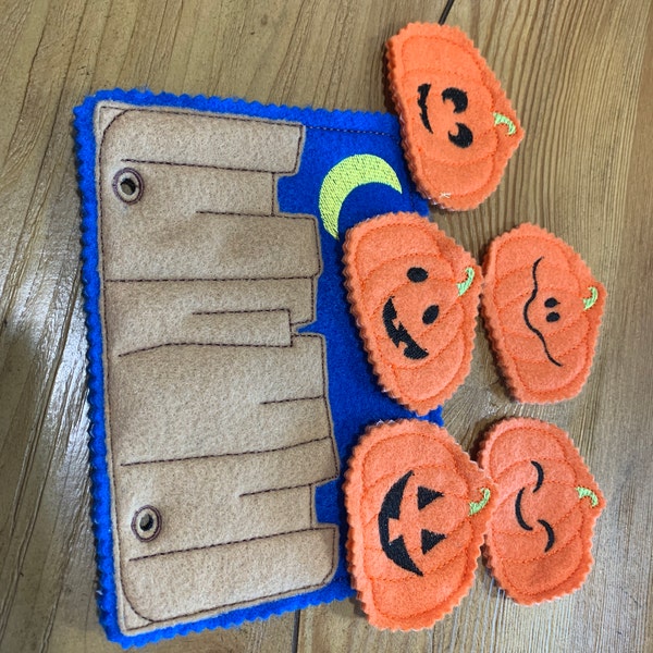 Five Little Pumpkin Quiet Book Page for Toddlers With 5 Pumpkin Finger ...