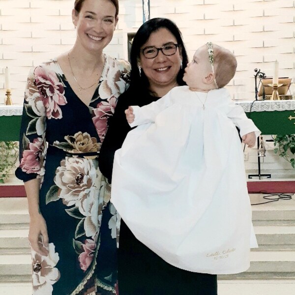 Christening Gown Christening Gown With Golden Cross and Hemstitch ...