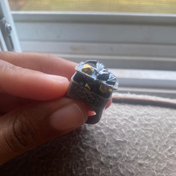 Dragon Ring Box and Mini Dice Set for DND Custom Engraved Text Ring D20 ...