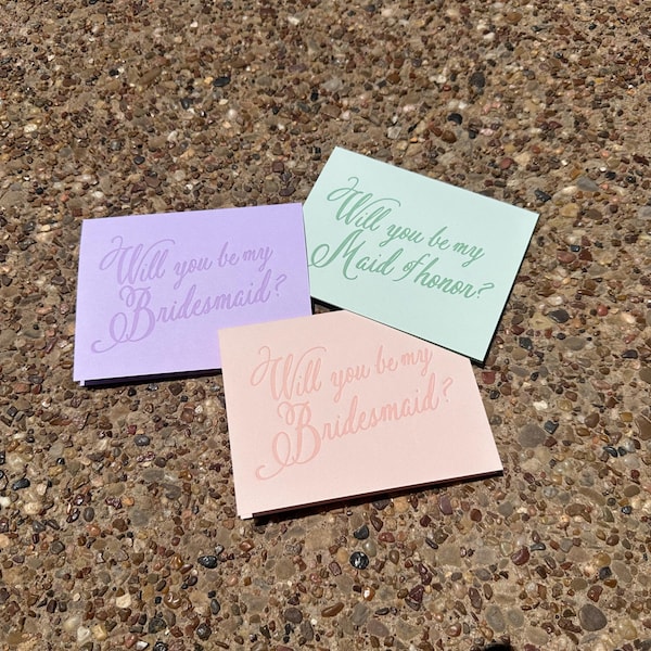 Will You Be My Bridesmaid? Letterpress Card - Etsy