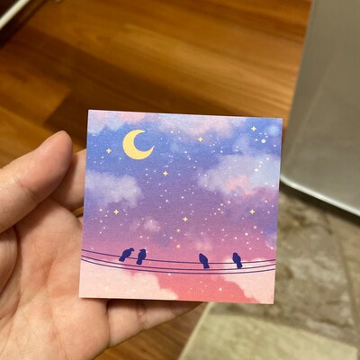 Birds Sticky Note Kawaii Dreamy Aesthetic - Etsy
