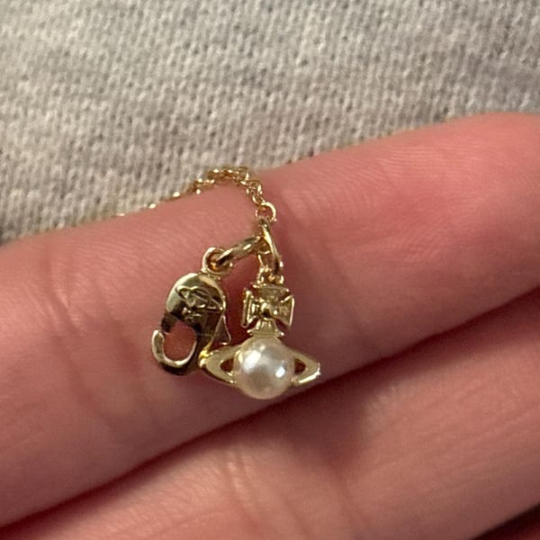 Vivienne Westwood Gold Large Pink 3D Orb Pendant Chain Necklace With ...