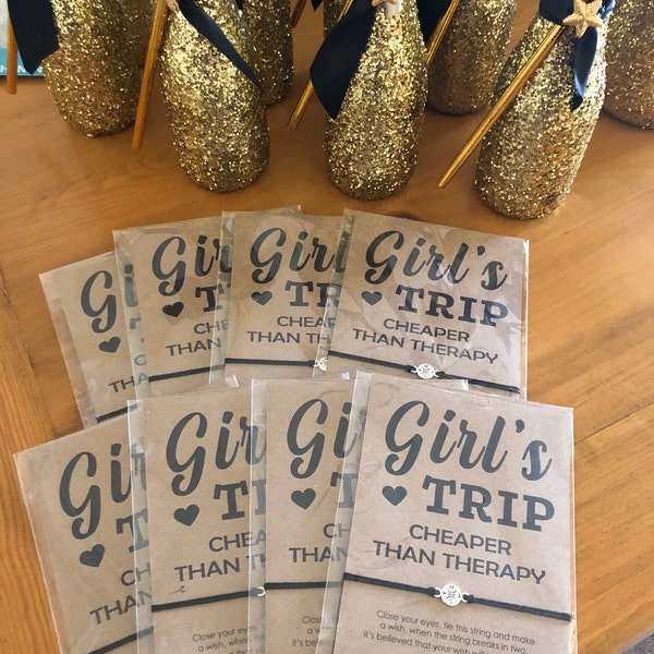 Girls Trip Gift Girls Trip Bracelet Custom Girls Weekend Wish Bracelet ...